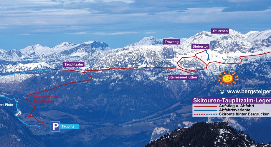 Tauplitzalm Skiroute von Tauplitz | Bergsteigen.com